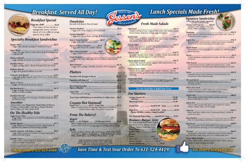 Our Menu – Jessen's Deli
