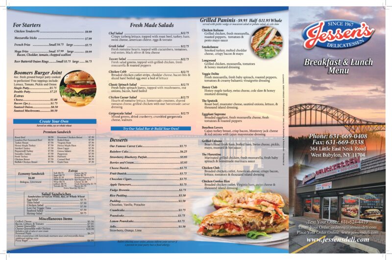 Our Menu – Jessen’s Deli